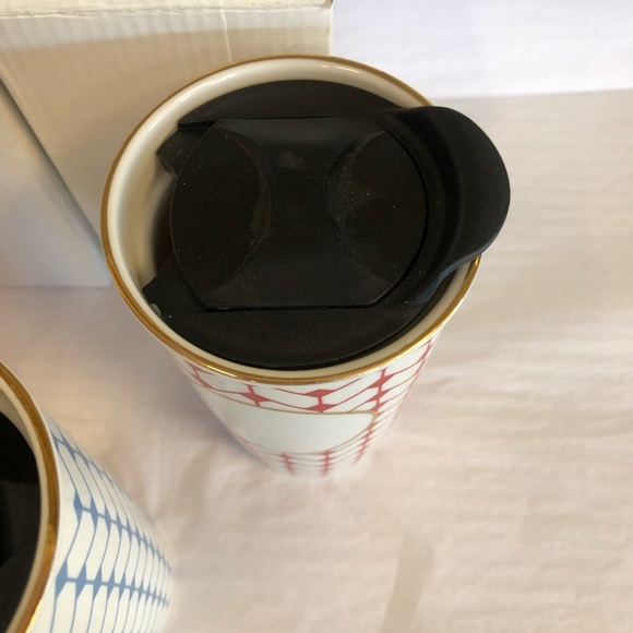 Mary Square | Other | New Set Of 3 Ceramic Tumblers With Lids By Mary ...